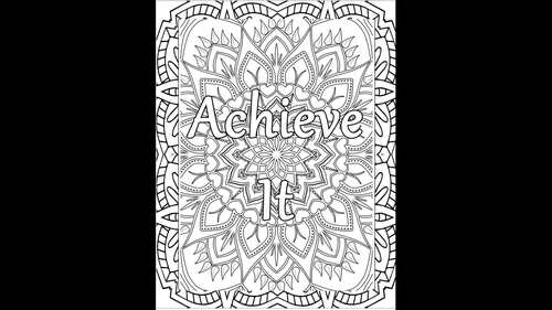 40 Goals Quotes-Coloring Pages with Patterns by KDB Klip Art | TPT