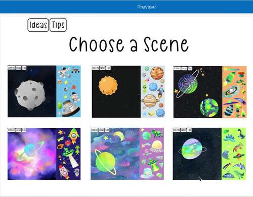 Open-Ended, Interactive Space Play Scenes | Boom Cards | Speech Therapy