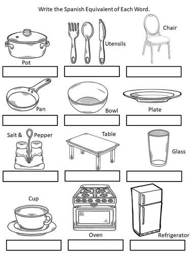 6 PG BLK & WHITE - COLORED SECOND LANGUAGE WORKSHEETS, FRENCH & SPANISH