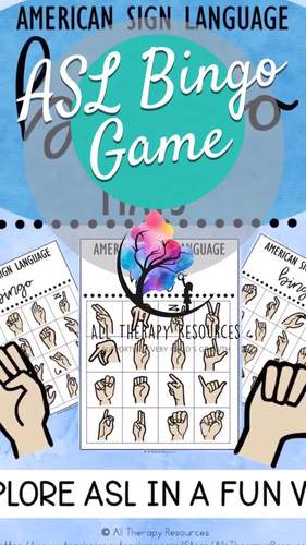 American Sign Language Bingo Game - ASL by All Therapy Resources