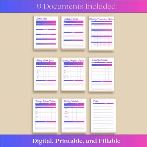 Classroom Organization Form Bundle Lesson Planner Weekly Summary ...