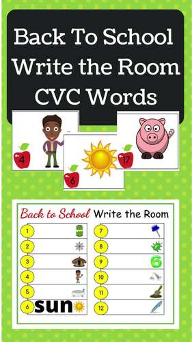 Write the Room CVC Words- Back To School Theme by Z-Girl Creations