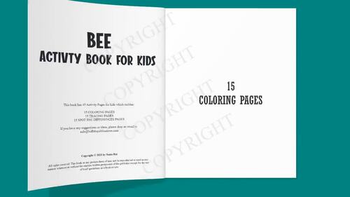 Bee Activity Book for Kids by Buffalo Publications | TPT