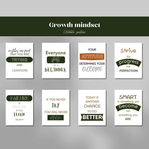 Growth mindset posters for a forest themed woodland classroom | TPT