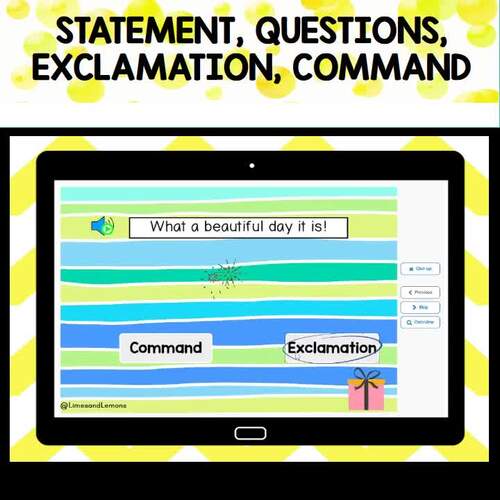 Types of Sentences BOOM Cards™ Digital Resources by Limes and Lemons