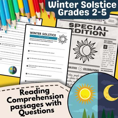 Winter Solstice December Reading Comprehension Passages, Questions ...