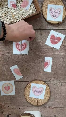 Valentines Matching Activity, Memory Game, Preschool Symmetry, Special ...