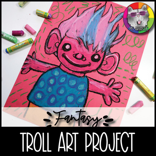 Trolls Art Lesson, Fantasy Genre Art Project Activity for Primary or ...