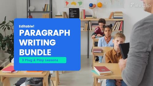 EDITABLE Bundle! 3 Open & Go Paragraph Writing Lessons | Slides + Activity