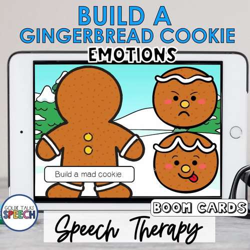 Build the Gingerbread Cookie Emotions Boom Cards | Speech Therapy