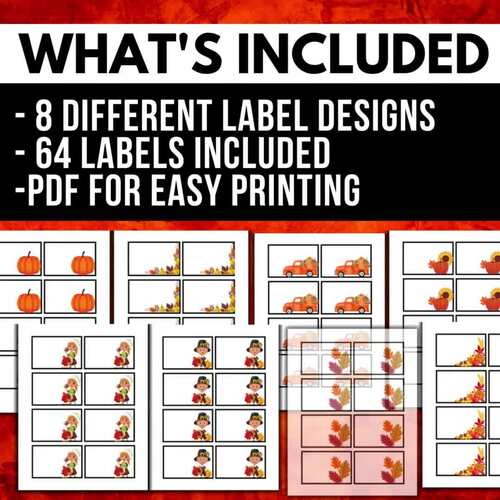Thanksgiving Student Name Labels → PRINTABLE Classroom Tags / Cards