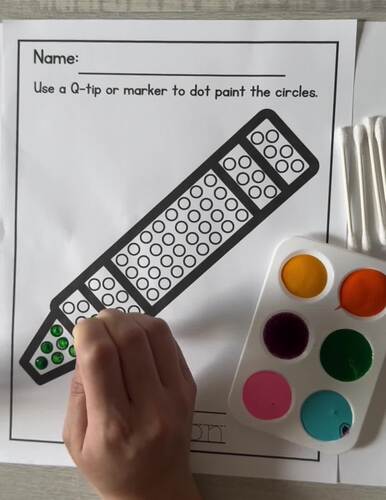 Back To School Q-Tip Dot Art Painting - Fine Motor Activity - School ...