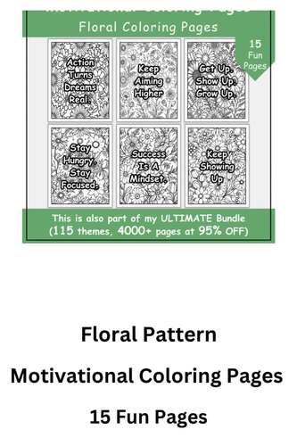 Printable Coloring Pages for Kids | Motivational Quotes on Floral Patterns