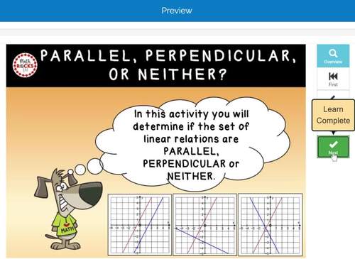 Linear Relations Parallel Perpendicular Neither Digital Boom Cards ...