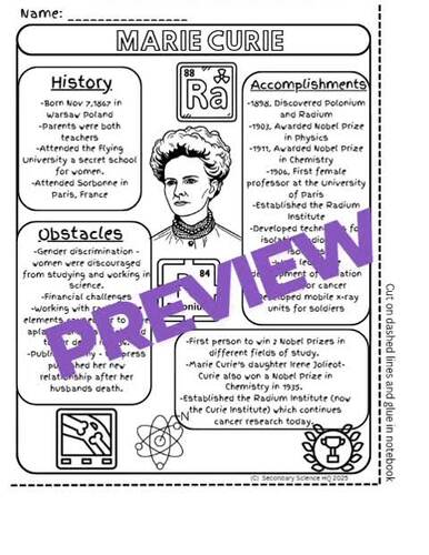 Women in Science Doodle Notes Book | STEM | Printable | FLASH SALE