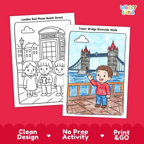 England Coloring Pages | UK Landmarks & Geography Worksheets | London ...