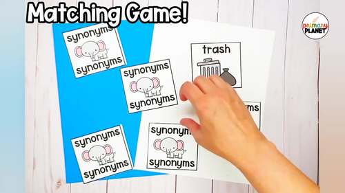 Synonym Partner Pairing Cards and Memory Game - Partner Cards - Pairing ...