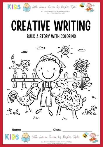 Writing Center: Build-A-Story with Creative Writing Picture +Coloring
