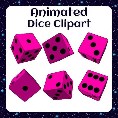 Digital Dice GIFs - Animated Clipart – Pink with Black Dots | TPT