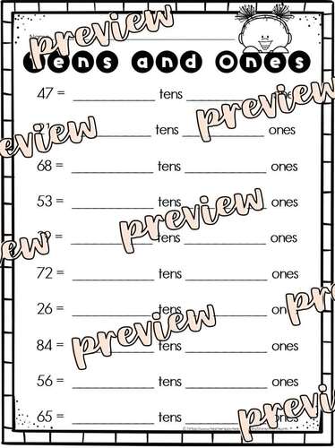 Compose and Decompose Numbers to 120 Math Worksheets by Anh Huynh