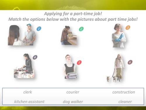 Looking for a Part-time Job / Complete ESL Lesson for Mid-level (B1 ...