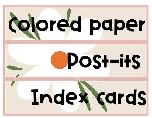Retro Boho Daisy Themed 10-Drawer Rolling Cart Labels⎮Editable | TPT
