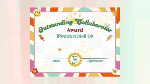 Retro Student Awards Canva Template, Groovy Awards Certificates for ...
