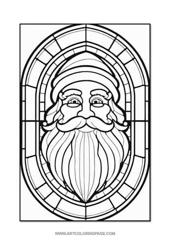 Stained Glass Santa Claus Coloring Pages VOL 16: Christmas Magic Awaits!