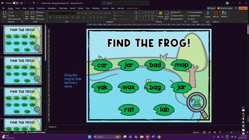 Spring Digital Hide & Seek | Find the Frog | Spring Short Vowel CVC Words