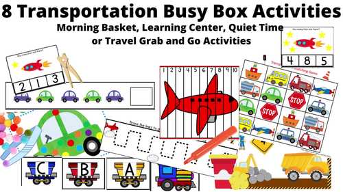 Transportation Theme Busy Box Morning Tub Activities or Centers for ...