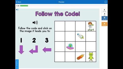 Space Directional Coding Activities Digital Task Cards with Boom Cards