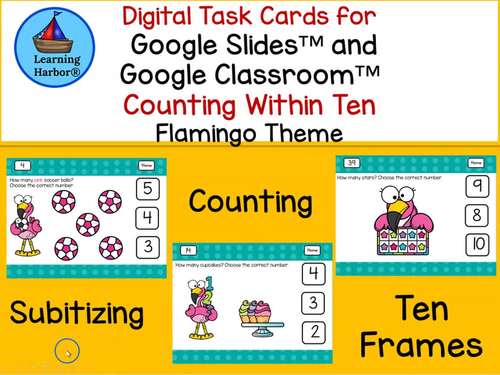 1-10 Subitizing, Counting, & Ten Frames for Google Classroom™ Distance ...