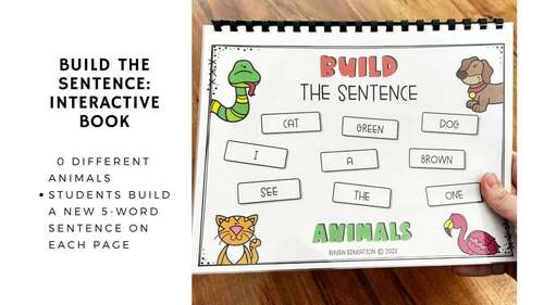 Build The Sentence: Animals (An Interactive Book | Sentence Building)