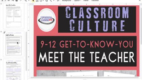 High School Meet the Teacher Activity {Printable and Digital} | TPT