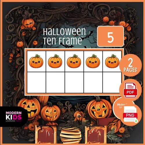 Halloween Ten Frame - Halloween Math Puzzles by ModernKids LearningPress