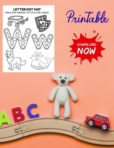 Learn Letter W Dot Marker Toddler Worksheet Upper Lowercase Alphabet ...