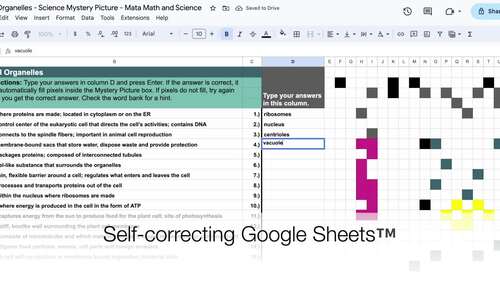 Cell Organelles: Science Mystery Picture by Mata Math and Science