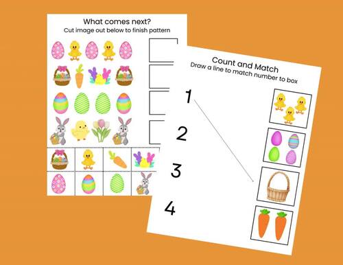 Easter Activity Packet Preschool I Spy Worksheet Match Centers Game ...