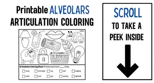 Alveolar Articulation Coloring Sheets for Speech Therapy | TPT
