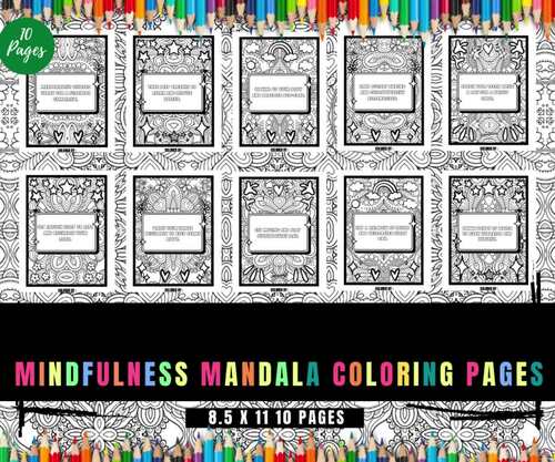 Healthy Habits Sayings, Mindfulness Mandala Coloring Pages, No Prep