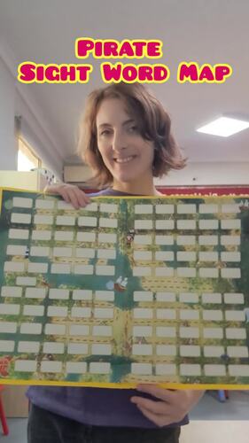 Pirate Sight Word Adventure Map/Up to 100 Words with Achievement Tokens