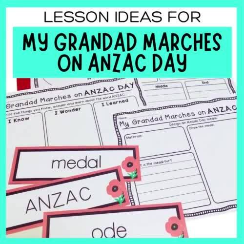 My Grandad Marches on Anzac Day Worksheets | Anzac Day Print and Go ...