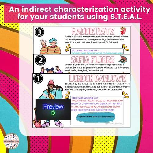 Indirect Characterization-STEAL by Humble Bird | TPT