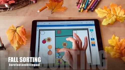 Fall Boom Cards | Sorting in English | Fall Sorting | Fall Math