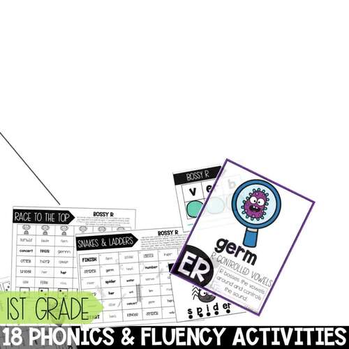 ER Bossy R Worksheets, Activities & Games 1st Grade Phonics or Spelling