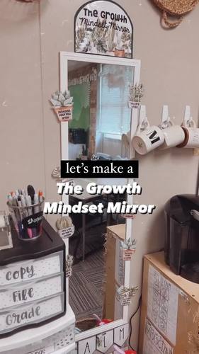 Growth Mindset Mirror Plant Themed | Growth Mindset Affirmation Station