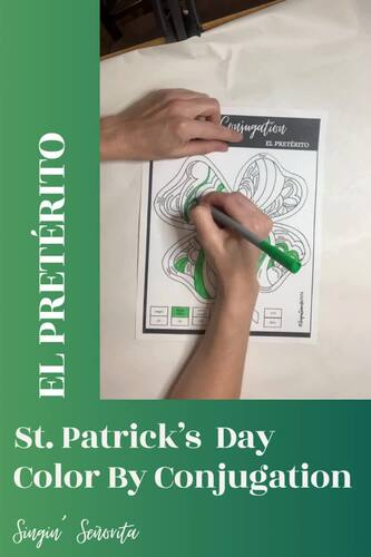 El Pretérito St. Patrick's Day Color By Conjugation by SinginSeñorita