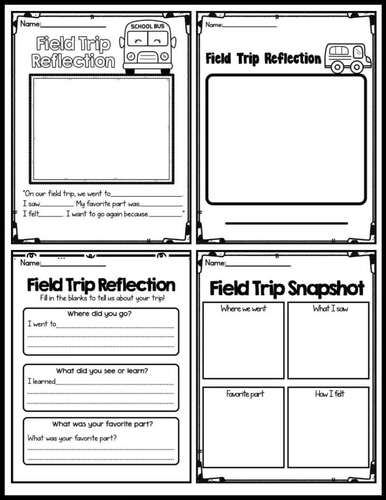 Field Trip Reflection Worksheet by Kidz Learning Studio | TPT