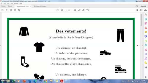 Une chanson originale: Des vêtements (French Clothing Vocabulary ...