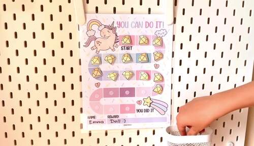 Unicorn Reward Chart Printable Routine Sticker Chart for Girl Behavior ...